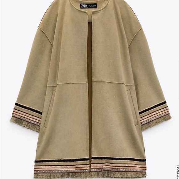 Zara | Jackets & Coats | Zara Oversized Jacket Embroidered | Poshmark